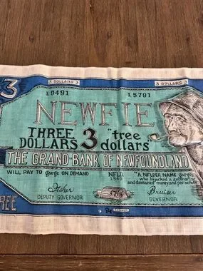 Vintage | Kitchen | 0 Linen Tea Towel Newfie The Grand Bank Of ...